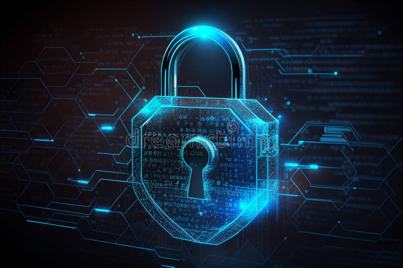 Cyber Security Concept. Lock Symbol and Protection of Private ...