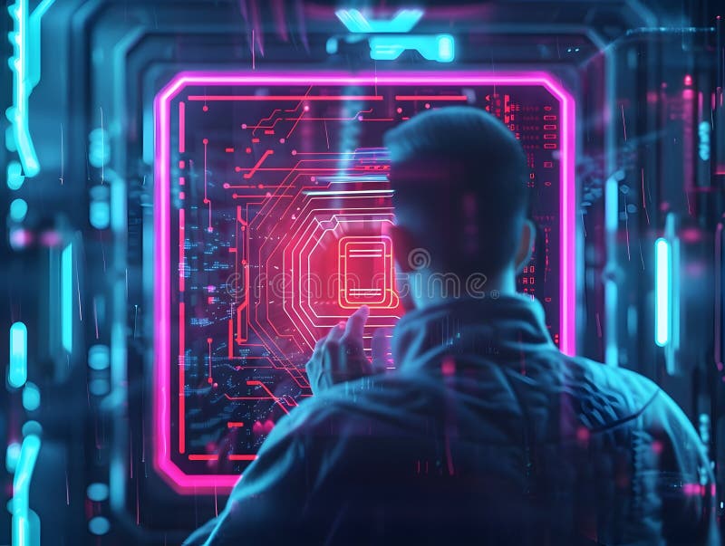 Cyber Security Concept With Man Logging In Using Username And Password For Data Protection And