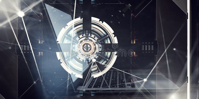 Cyber Security Concept . Mixed Media Stock Illustration - Illustration ...