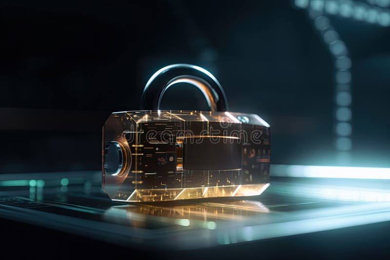 Cyber Security Concept with Padlock on Laptop Computer. Generative AI ...