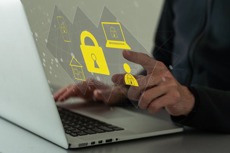 Cyber Security Concept, Person Hand Touching Cyber Security Icon on ... Cyber Security Concept, Person Hand Touching Cyber Security Icon on ...