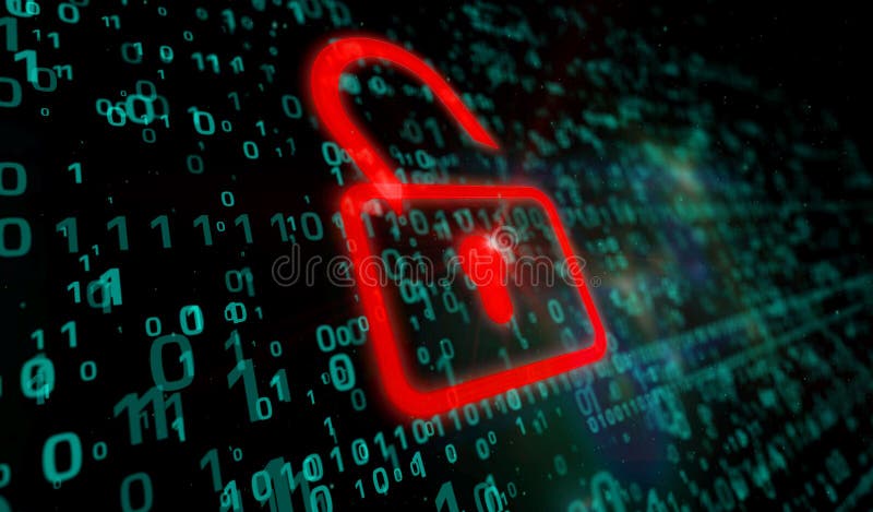 Cyber Security - Red Padlock Stock Image - Image of abstract, code ...