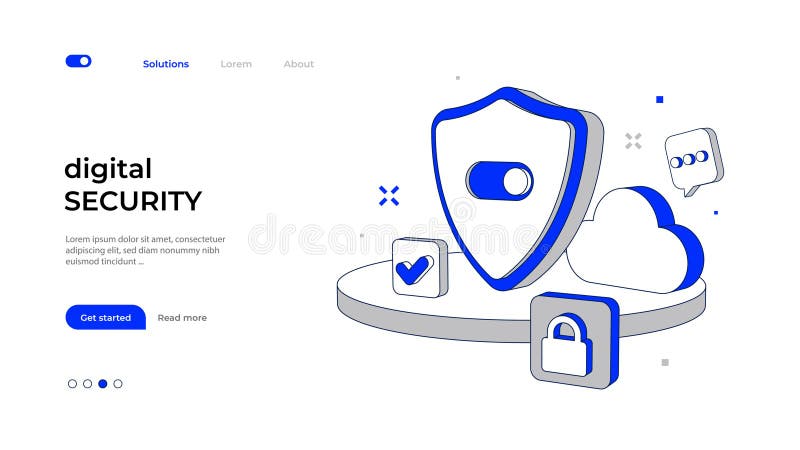 Cyber Security Concept with Shield and Cloud Stock Vector - Illustration of cyber, safe: 275736064