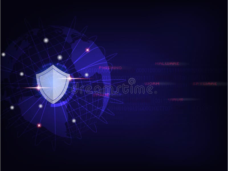 Shield Protect World Global Network Stock Vector - Illustration of ...
