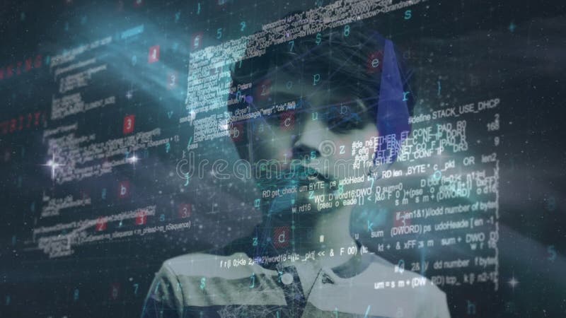 Cyber Security Concept Texts Over Boy Against Space in Background Stock ...