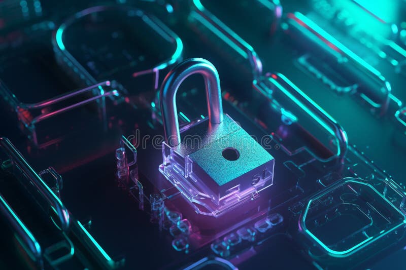 Cyber Security - Conceptual Illustration of a Microprocessor in the ...