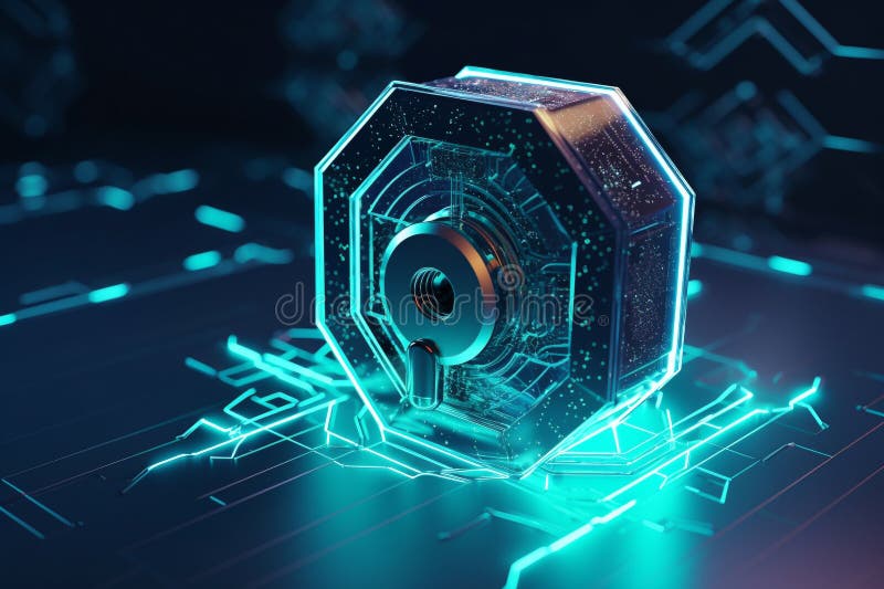 Cyber Security - Conceptual Illustration of a Microprocessor in the ...