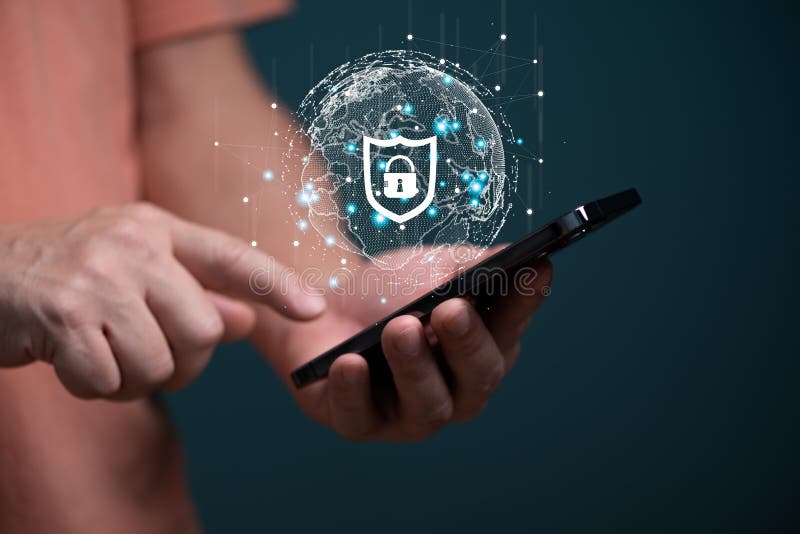 Cyber Security Connection Shield Technologies Background, Human Finger ...