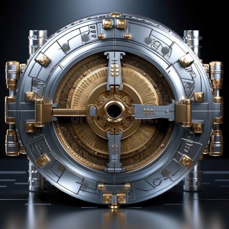 Cyber Security for Cryptocurrency. a Large Metal Safe Door with a Lock ...