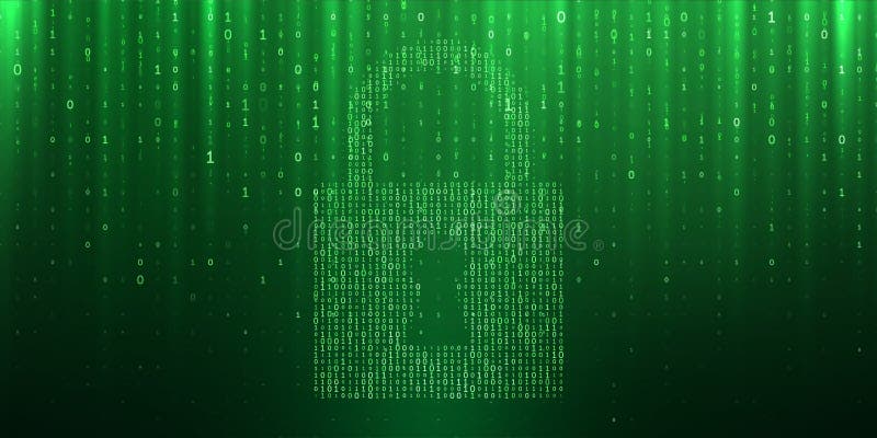 Binary Matrix Code Computer Data Stream Digital Security Codes And Gray Coding Information