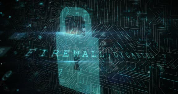 Cyber Security Data Processing Against Security Padlock Icon and Microprocessor Connections ...