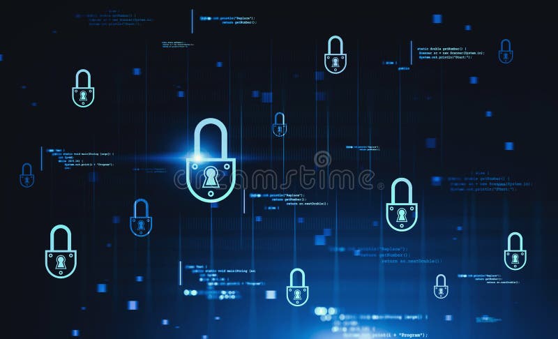 Cyber Security and Data Protection Background Stock Illustration ...