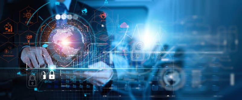 Cyber Security and Data Protection Business Intelligence, Businessman ...