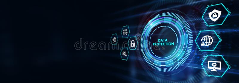 Cyber Security Data Protection Business Technology Privacy Concept. 3d ...