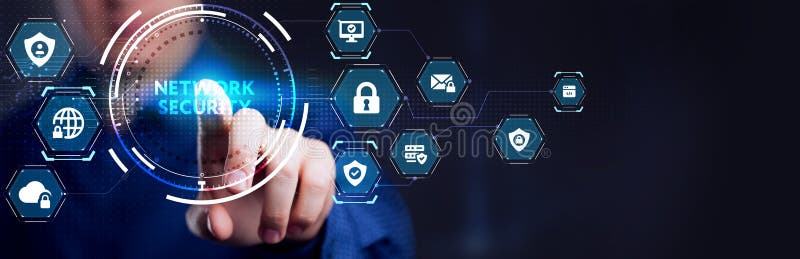 Cyber Security Data Protection Business Technology Privacy Concept. Young Businessman Select the ...