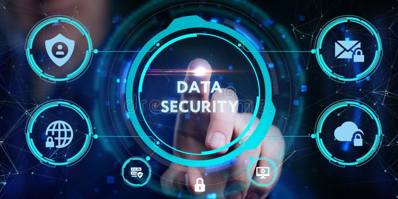 Cyber Security Data Protection Business Technology Privacy Concept. Young Businessman Select the ...