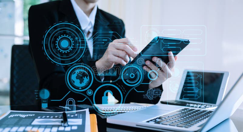 Cyber Security Data Protection Business Working on Compute Intelligenc ...