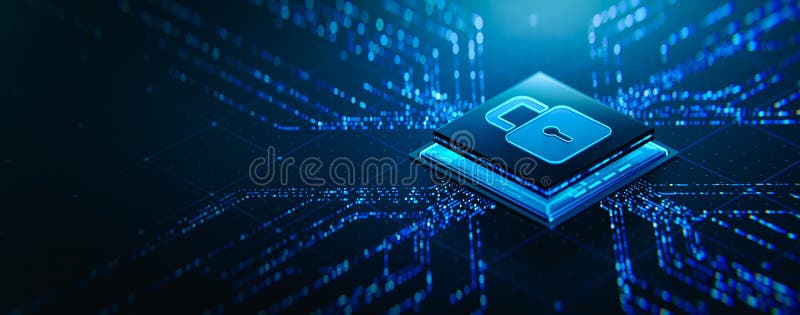 Cyber Security Data Protection Chip on Circuit Board Stock Illustration - Illustration of ...