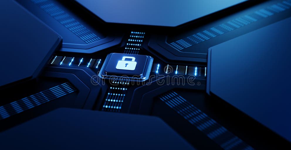 Cyber Security Data Protection Chip on Circuit Board Stock Image ...