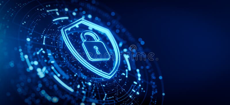 Cyber Security and Data Protection Digital Icon Stock Image - Image of ...