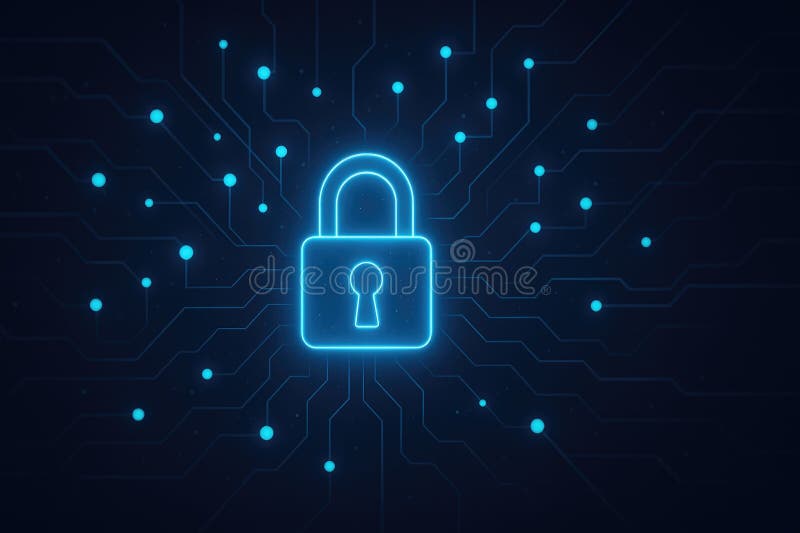 Cyber Security Data Protection Digital Lock Stock Illustration ...