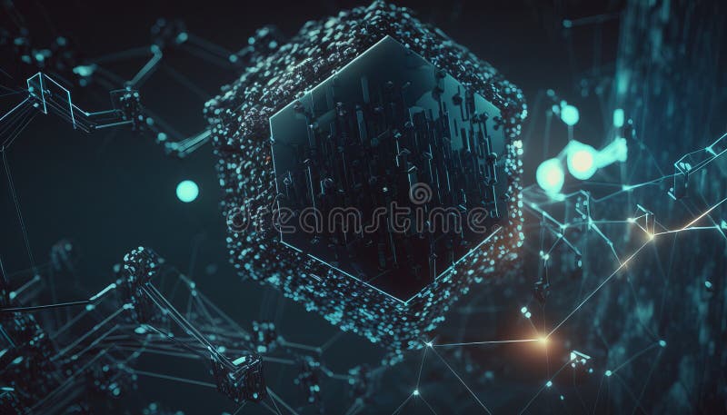 Cyber Security Data Protection. Generative AI Stock Illustration ...