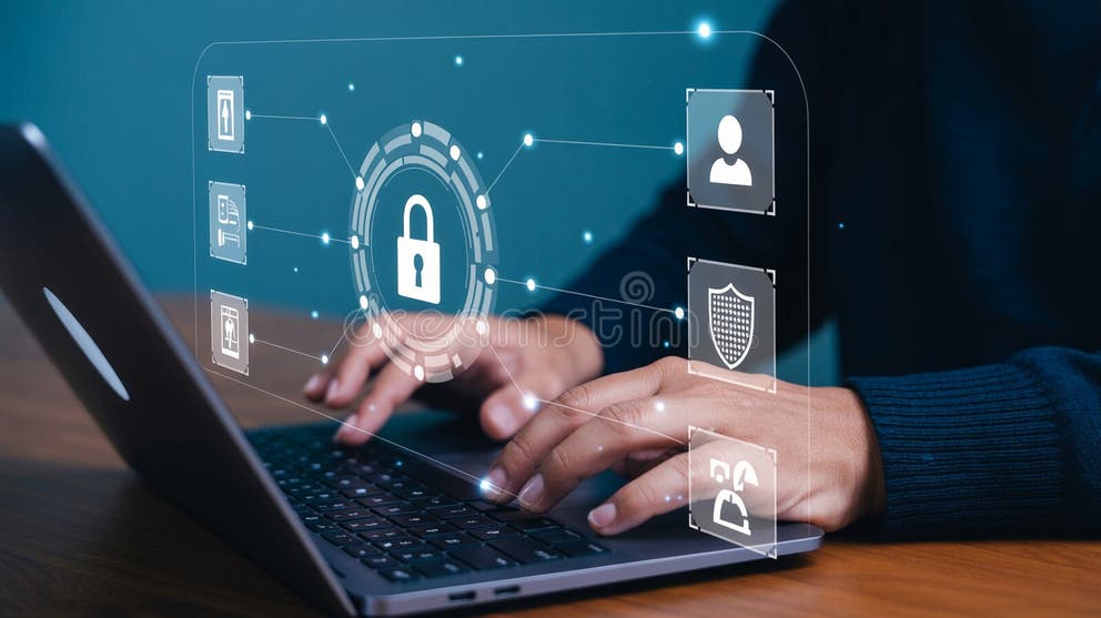 Cyber Security Data Protection Information Privacy Concept on Laptop ...