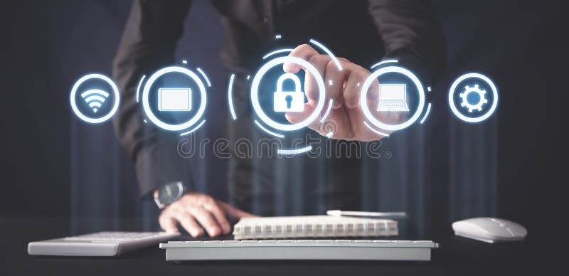 Cyber Security. Data Protection. Internet Stock Photo - Image of ...