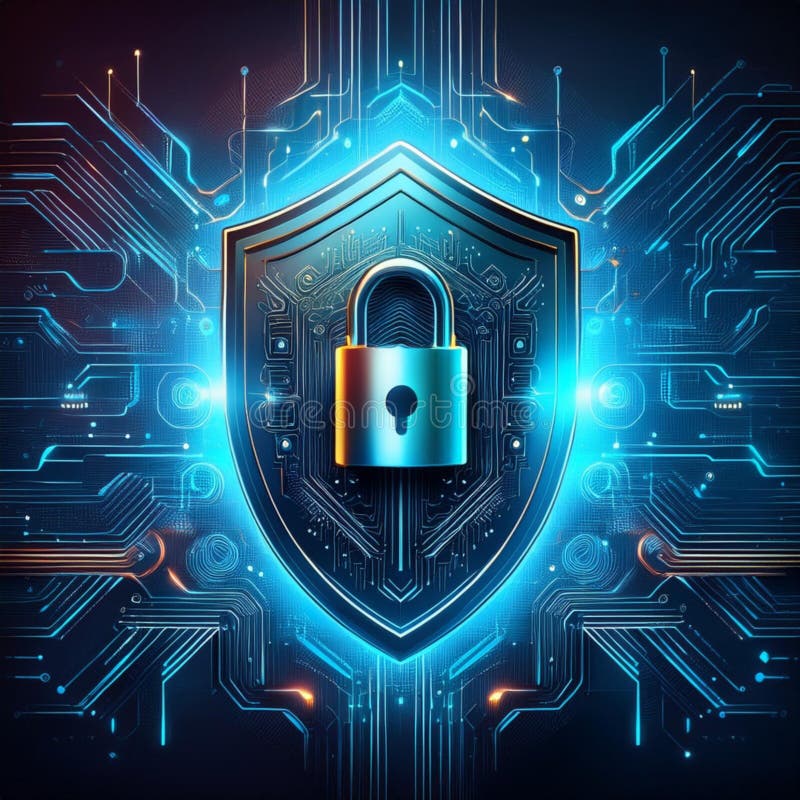 Cyber Security Data Protection Lock Stock Photo - Image of security ...