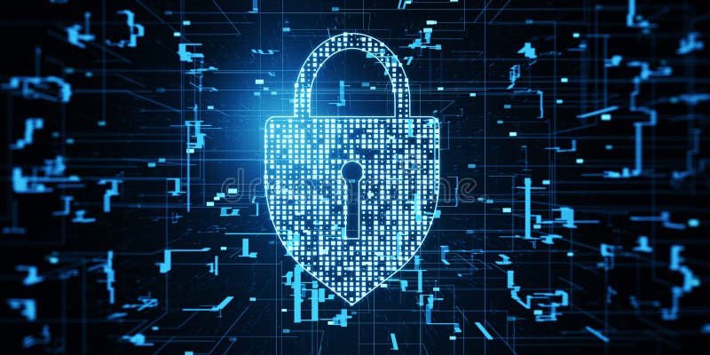 Cyber Security, Data Protection and Privacy Concept with Front View on ...