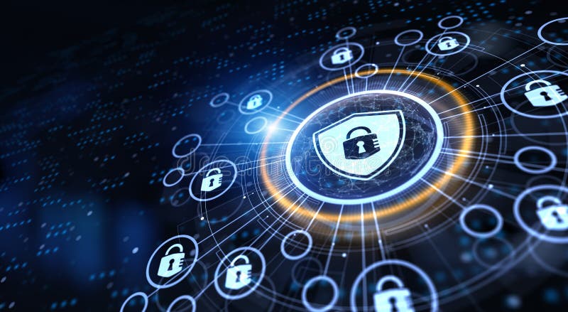 Cyber Security Data Protection Privacy Concept on Virtual Screen Stock ...