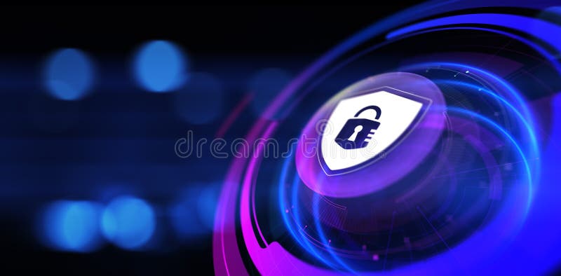 Cyber Security Data Protection Privacy Concept on Virtual Screen Stock ...