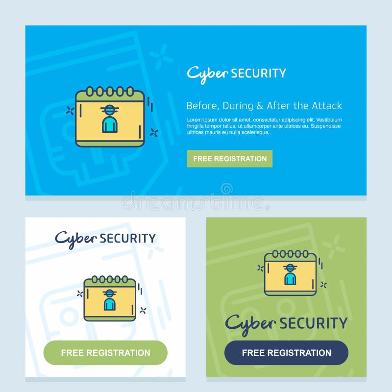 Cyber Security Design with Unique Style Stock Vector - Illustration of ...