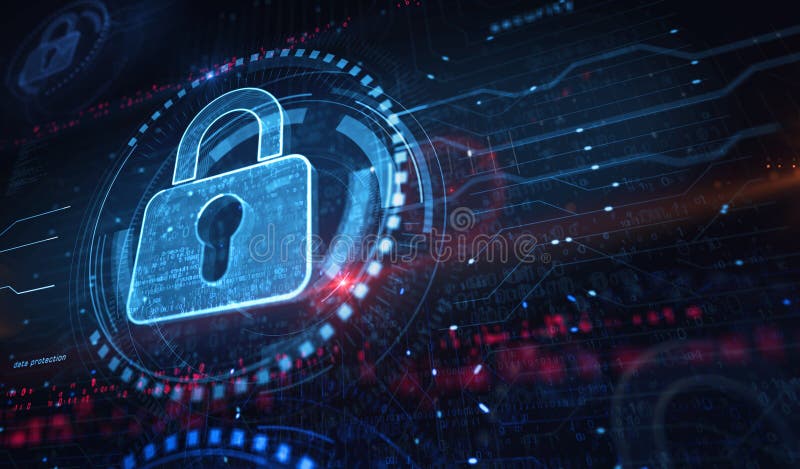 Cyber Security and Digital Computer Protection Symbol Digital Concept ...