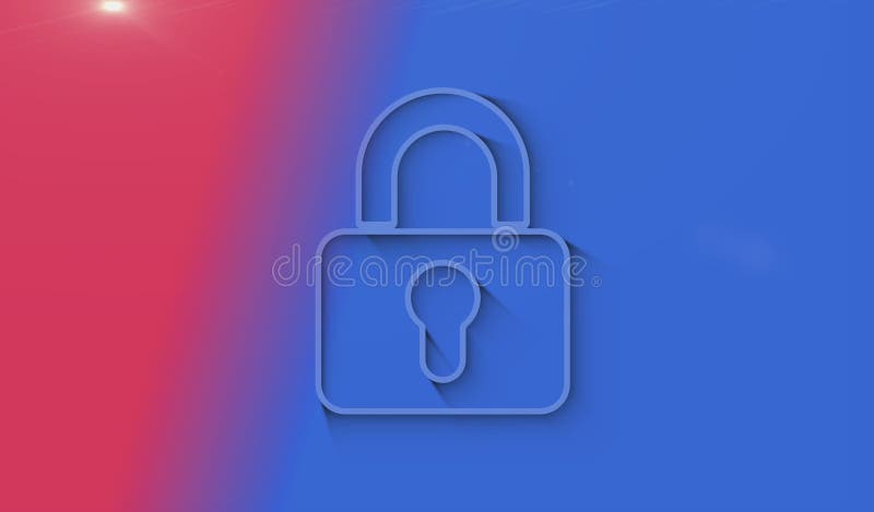 Cyber Security and Digital Computer Protection Symbol 3d with Shadow ...