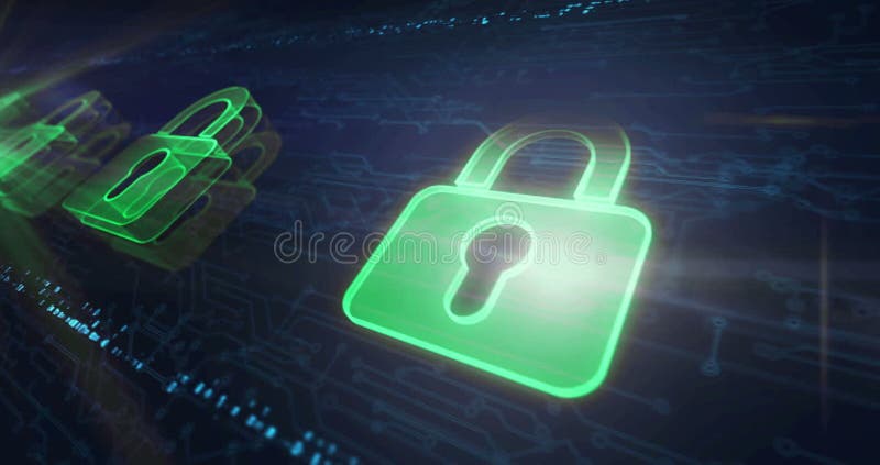Cyber Security and Digital Computer Protection Symbol Cyber Loop Concept Stock Footage - Video ...