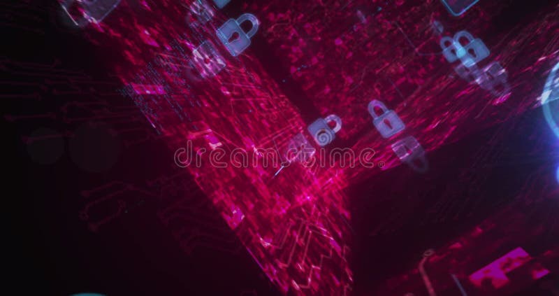 Cyber Security and Digital Computer Protection Symbols Loop Cyber Concept Stock Footage - Video ...