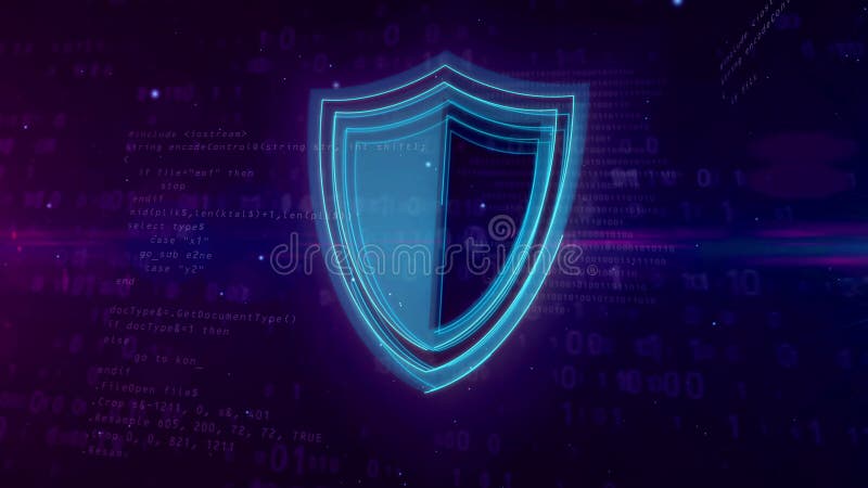 Cyber Shield Symbols Loopable 3d Animation Stock Footage - Video of ...