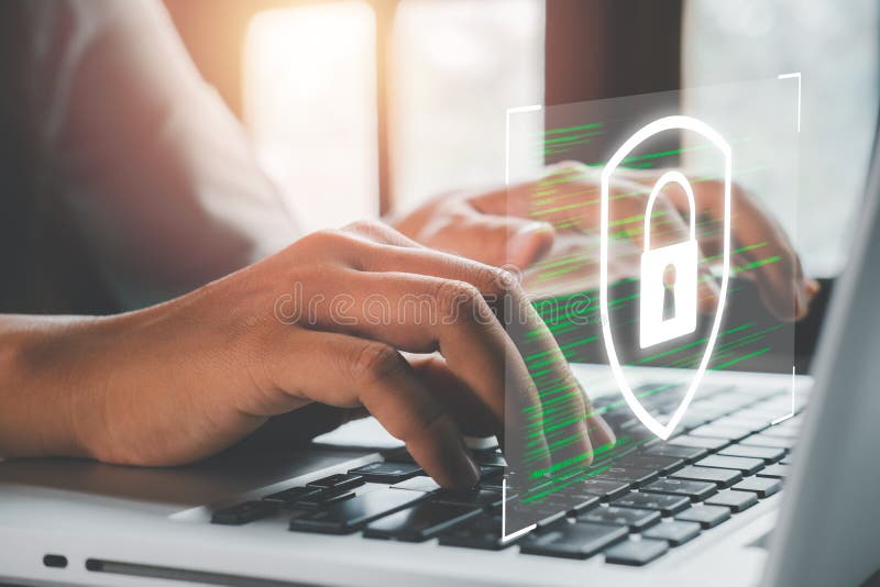 Cyber Security, Digital Crime Concept, Person Using on Tablet Computer ...