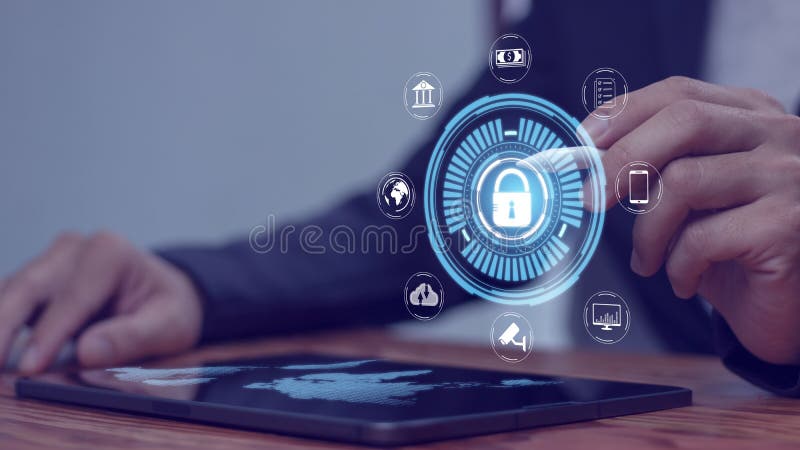 Cyber Security Digital Crime Prevention Concept Protecting Data Stock ...