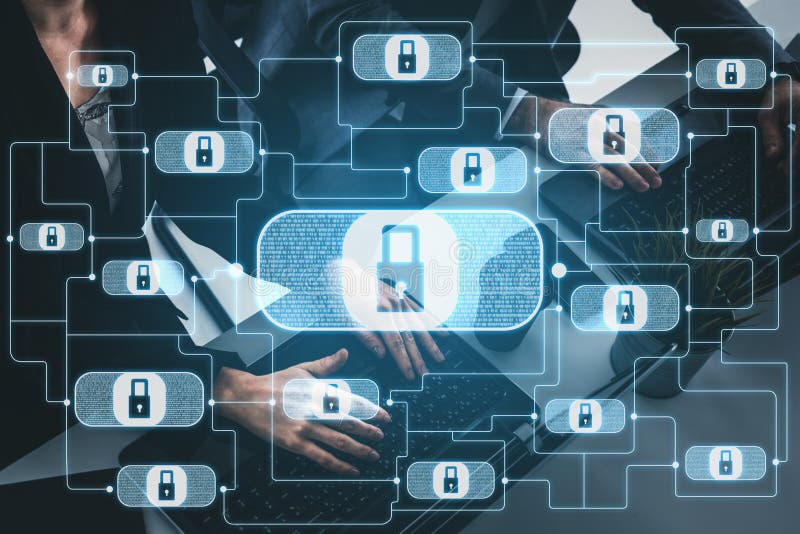 Cyber Security and Digital Data Protection Concept Stock Photo - Image ...