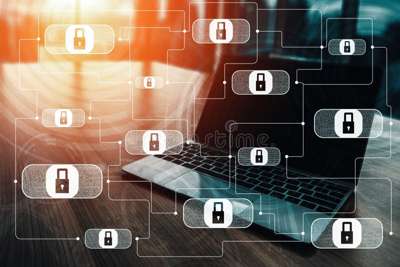 Cyber Security and Digital Data Protection Concept Stock Photo - Image ...