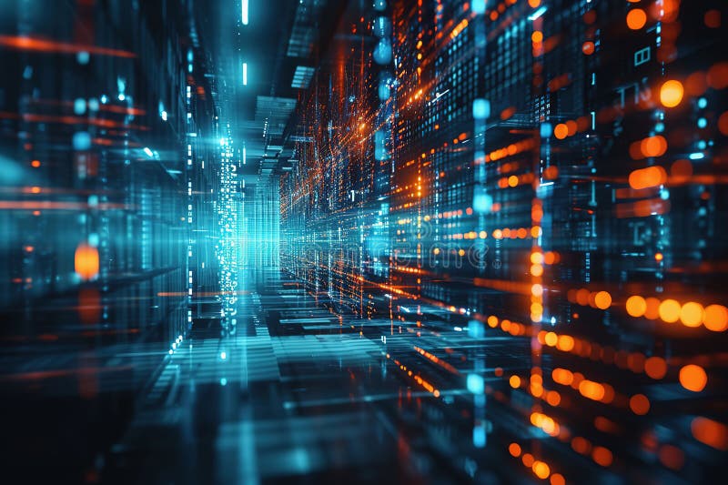 Cyber Security in a Digital Network Stock Image - Image of connectivity ...