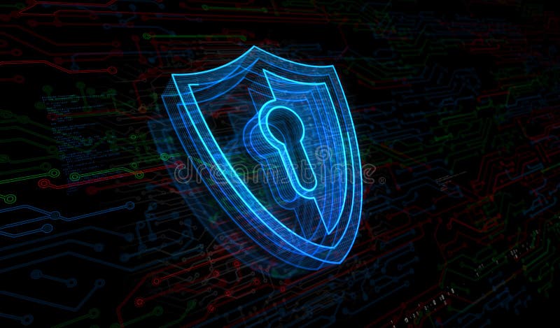 Cyber Security and Digital Network Protection Symbol Digital Concept 3d ...