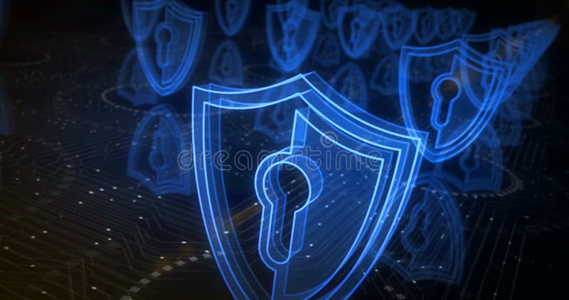 Cyber Security and Digital Network Protection Symbols Loop Concept ...