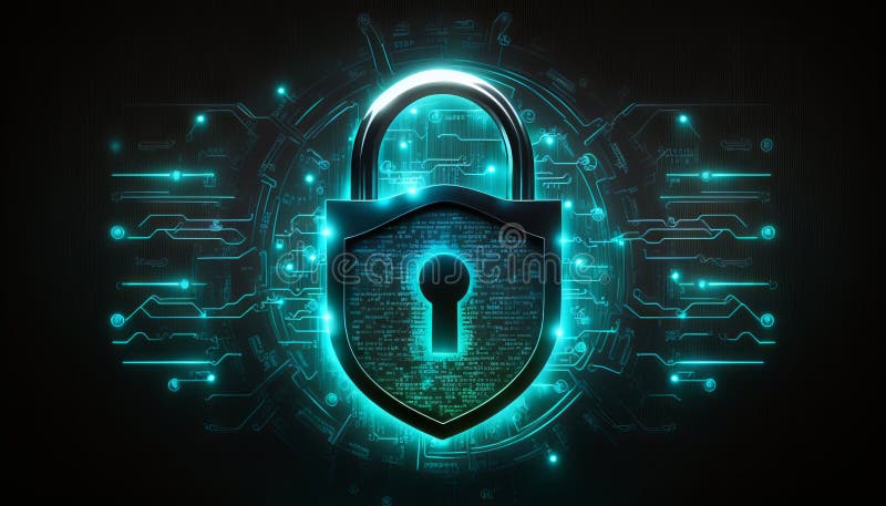 Cyber Security.Digital Padlock Icon Stock Illustration - Illustration ...