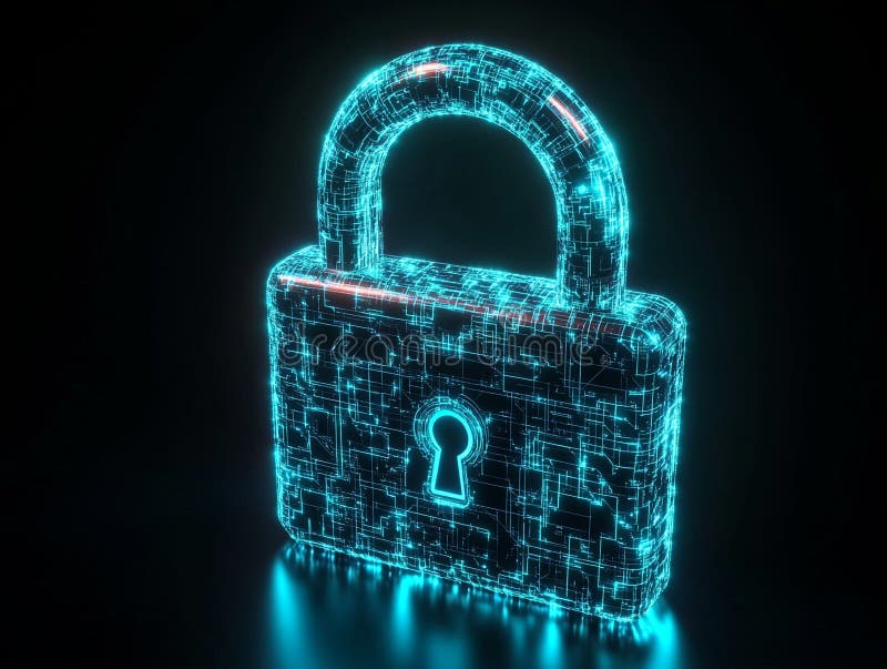 Cyber Security Digital Padlock Network Safety Data Protection Stock ...