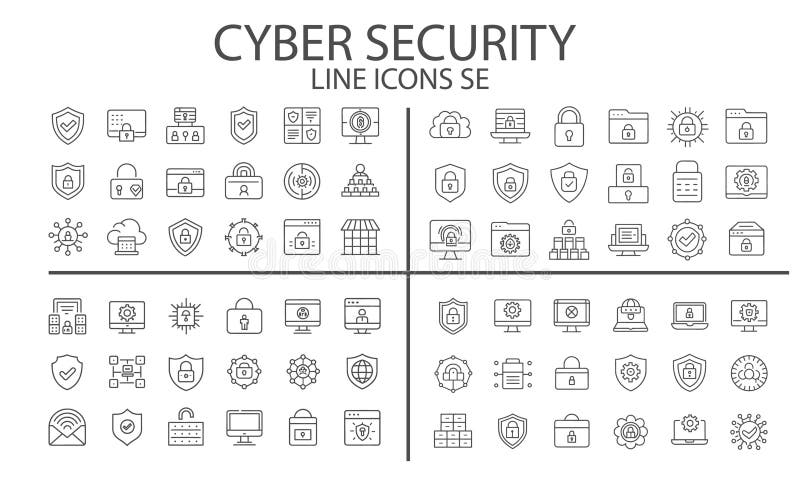 Cyber Security Line Icons Stock Illustrations – 5,974 Cyber Security ...