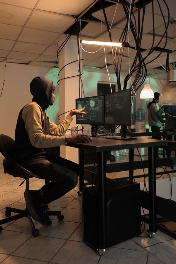 Cyber Security Encryption Specialist Fixing Database Cyberattack Stock Image Image Of Hacker
