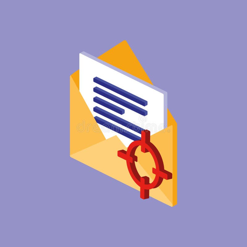 Cyber Security with Envelope and Document Stock Vector - Illustration ...